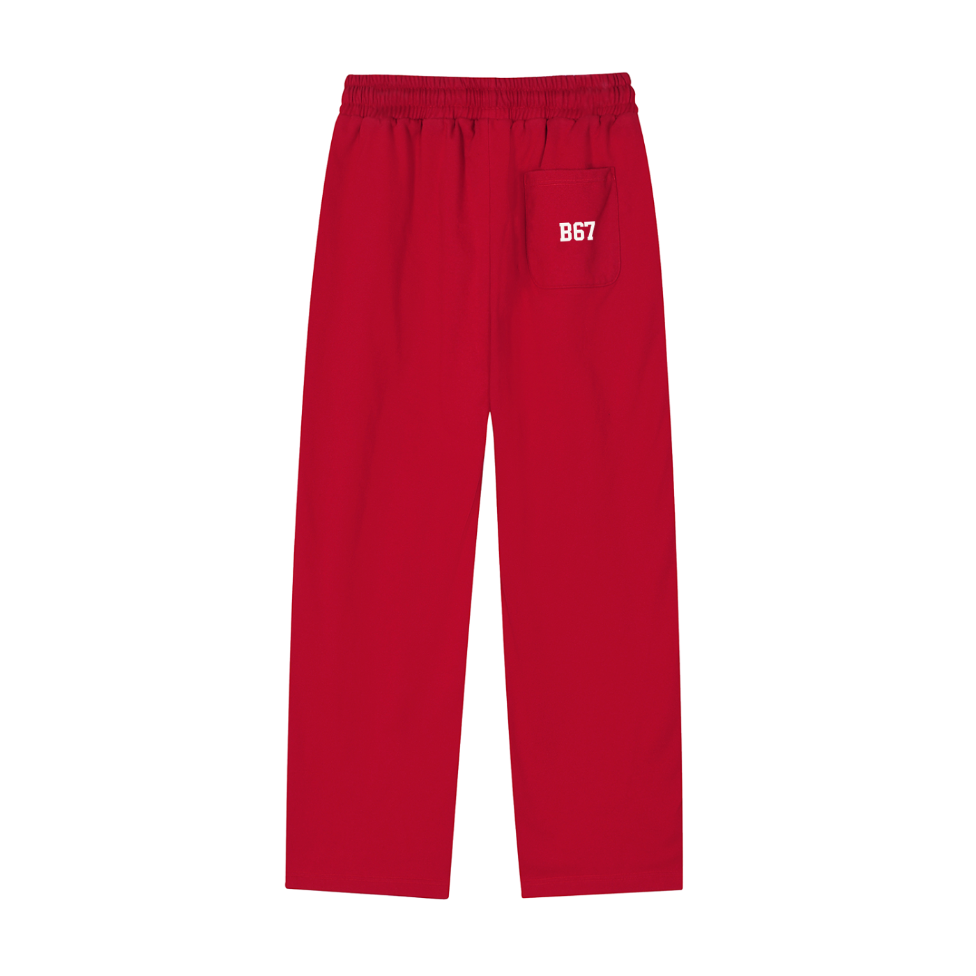 B67 Signature Track Pants – Red Edition (Back Logo) Straight-Leg Sweat ...